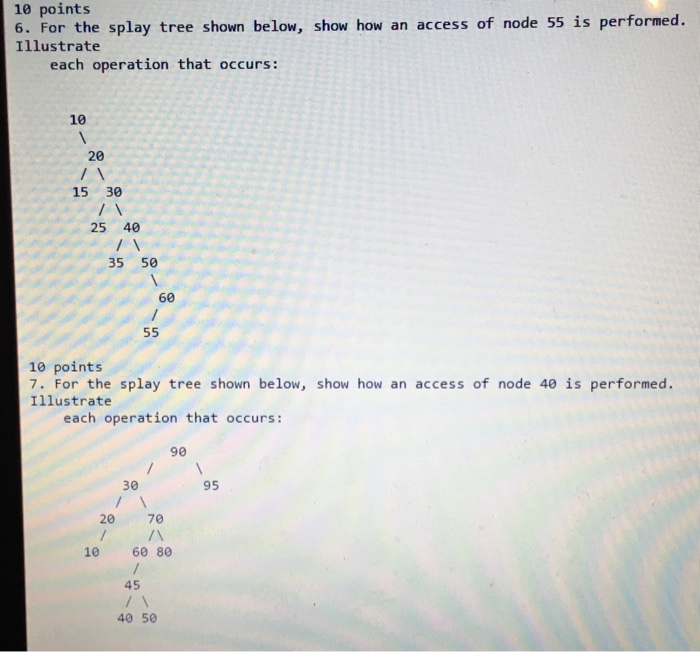 Solved For the splay tree shown below, show how an access of | Chegg.com