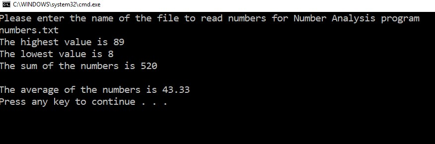 Solved C++ visual studio Project 6: Number Analysis Program | Chegg.com