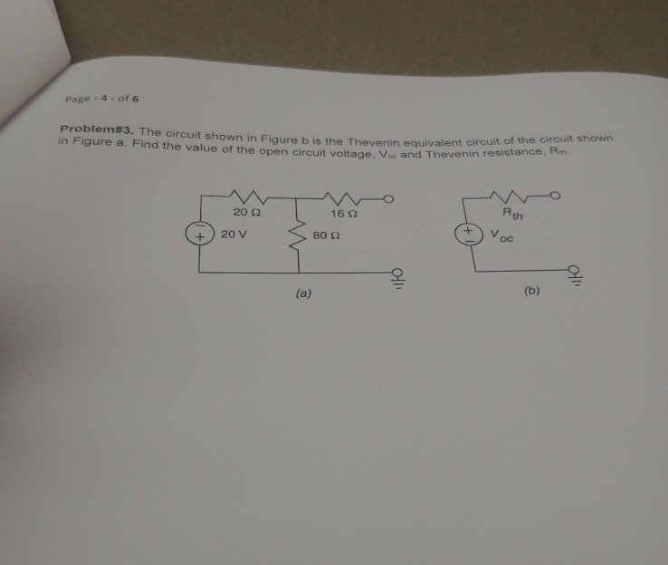 Solved Page -4-of 6 Problem#3. The circuit shown in Figure b | Chegg.com