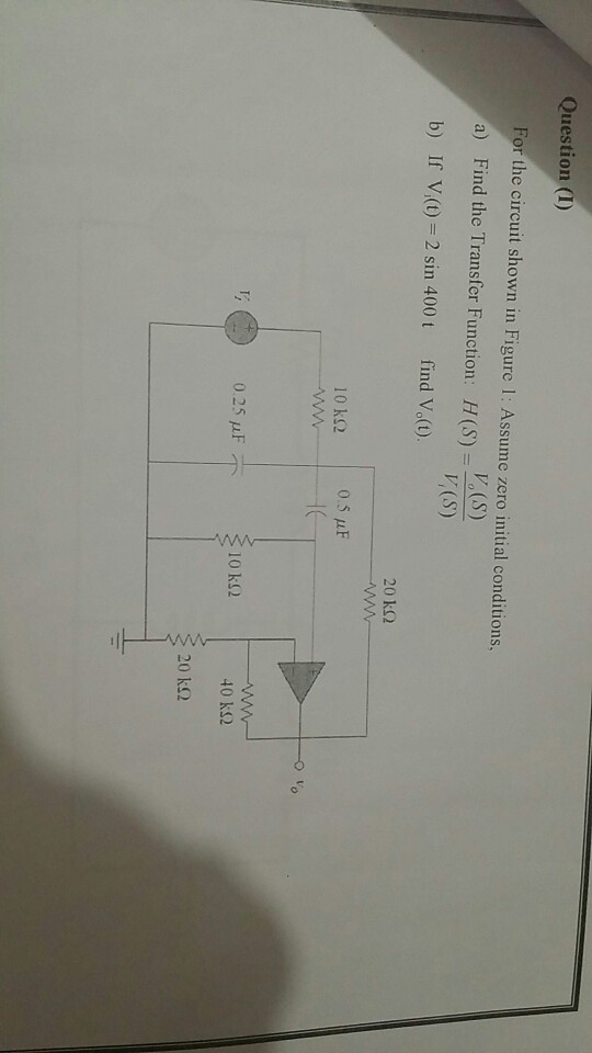 Solved Question (I) For the circuit shown in Figure 1: | Chegg.com