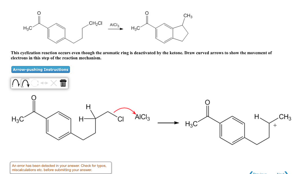 Solved CH CH AICI H3C H3C This cyclization reaction occurs | Chegg.com