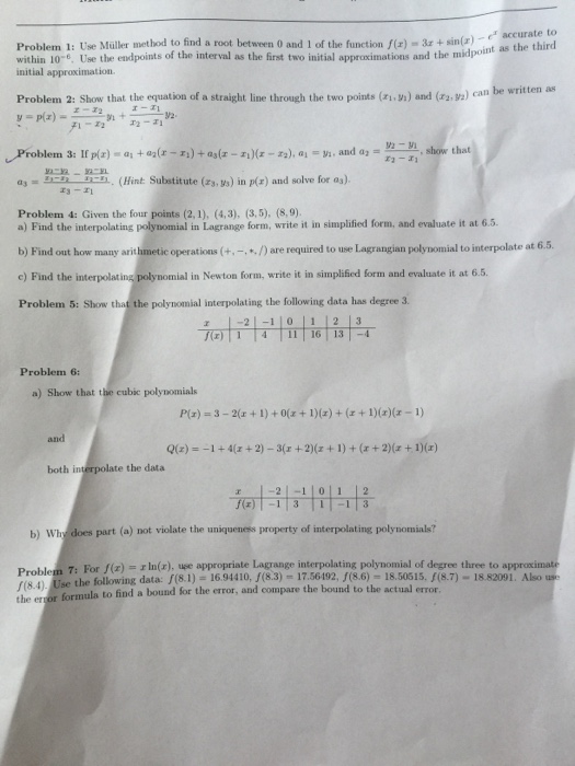 Use Muller method to find a root between 0 and 1 of | Chegg.com