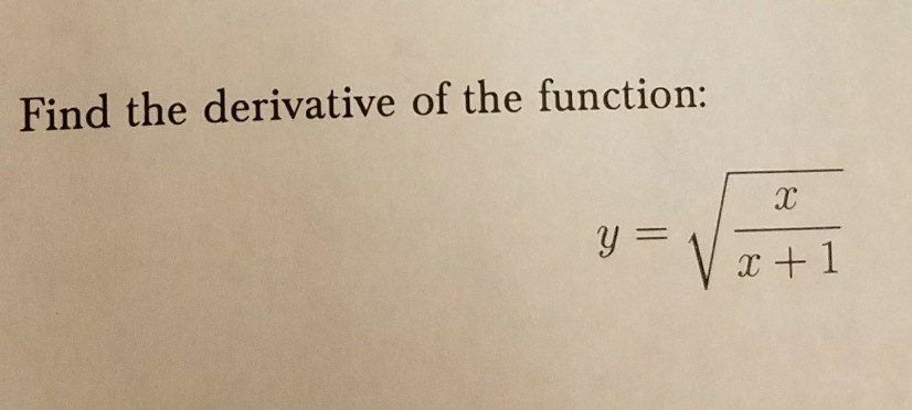 Solved Find the derivative of the function: | Chegg.com
