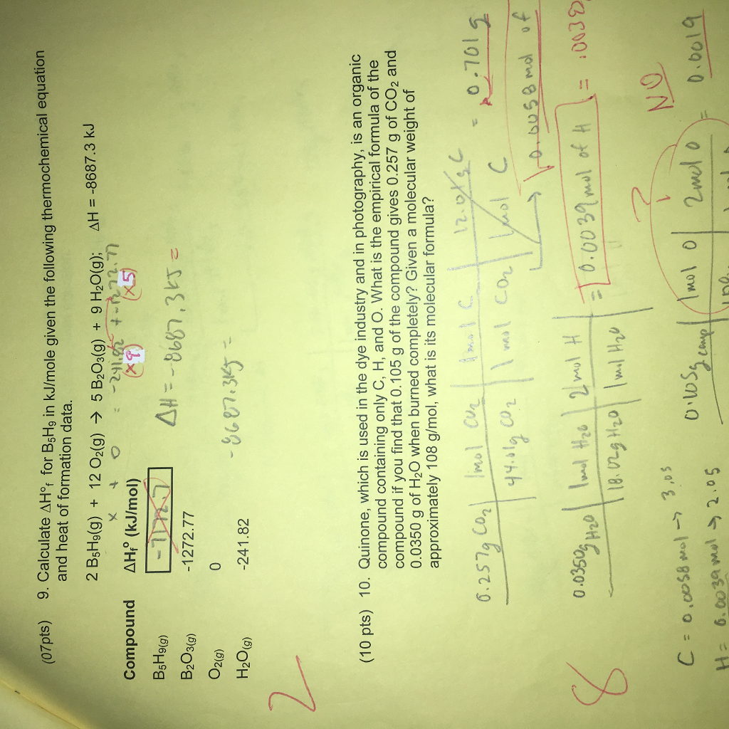 Solved Calculate Delta H degree_f for B_5H_9 in kJ/mole | Chegg.com