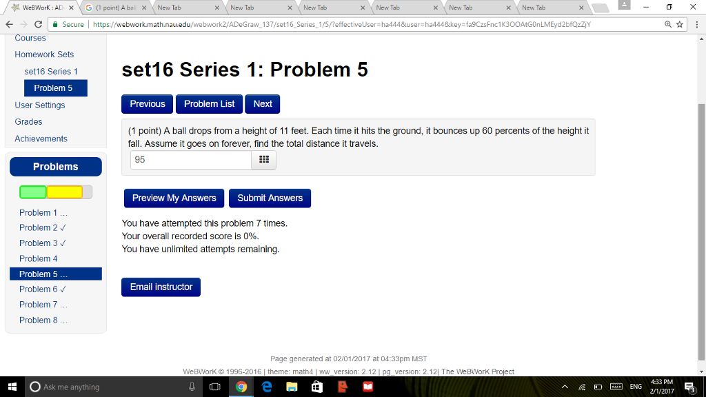 Solved WeBWorK Al New Tab C Secure I h | Chegg.com