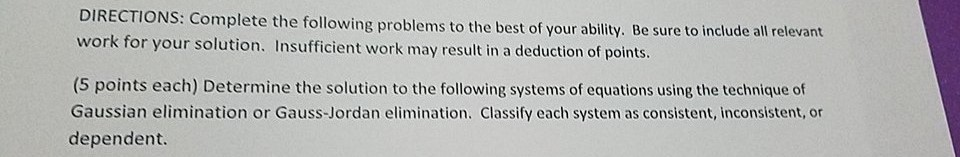 Solved DIRECTIONS: Complete the following problems to the | Chegg.com