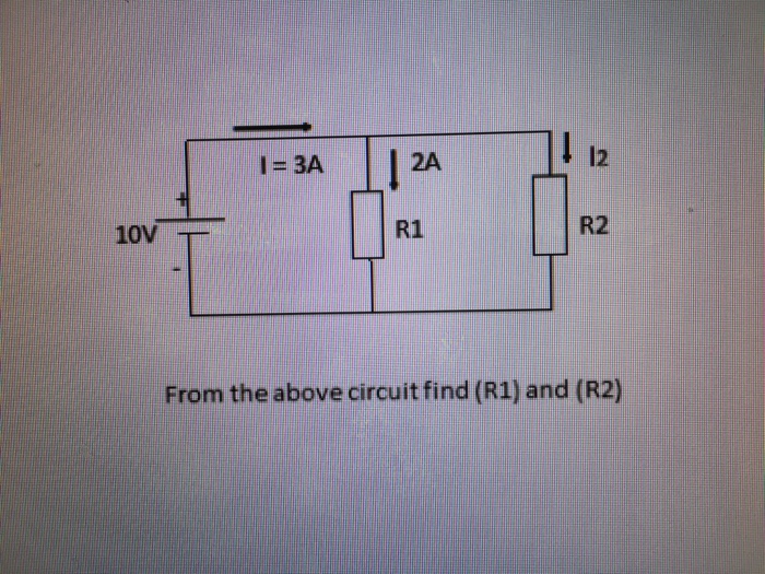 Solved From the above circuit find (R1) and (R2) | Chegg.com