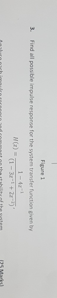 Solved Figure 1 3. Find all possible impulse response for | Chegg.com