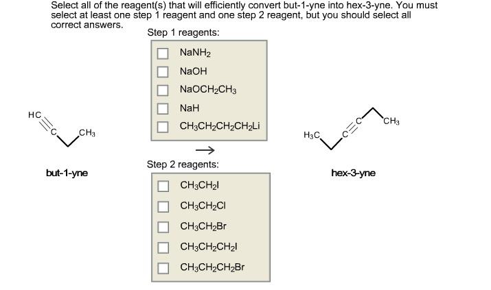 Solved Select all of the reagent(s) that will efficiently | Chegg.com Solved Select all of the reagent(s) that will efficiently | Chegg.com
