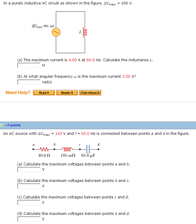 Solved In a purely inductive AC circuit as shown in the | Chegg.com