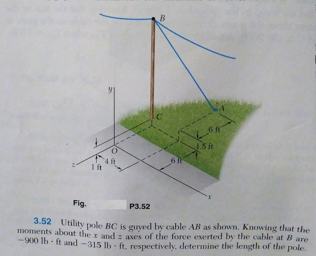 Solved 1 5 Ft 6 4 Ft 1 Ft Fig P3 52 3 52 Utility Pole BC Is Chegg Solved 1 5 Ft 6 4 Ft 1 Ft Fig P3 52 3 52 Utility Pole BC Is Chegg