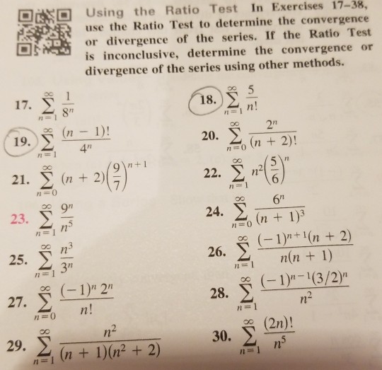 Solved ?1 ?Using the Ratio Test In Exercises 17-38, use the | Chegg.com