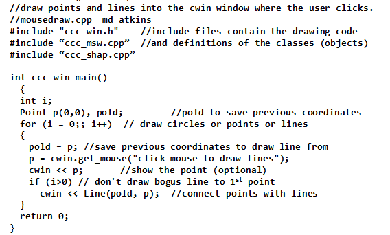 Solved Modify the drawing program mousedraw.cpp from bellow, | Chegg.com