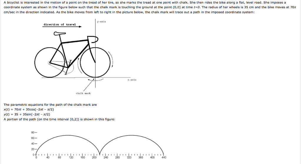 Solved A bicyclist is interested in the motion of a point on | Chegg.com