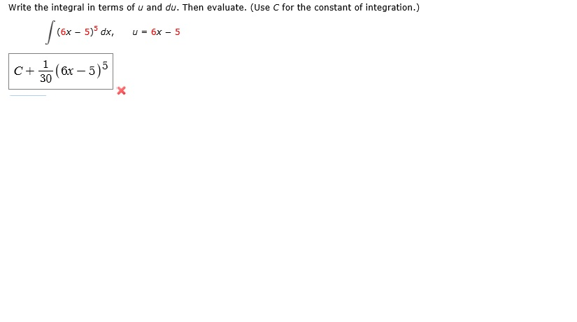 Solved Write the integral in terms of u and du. Then | Chegg.com