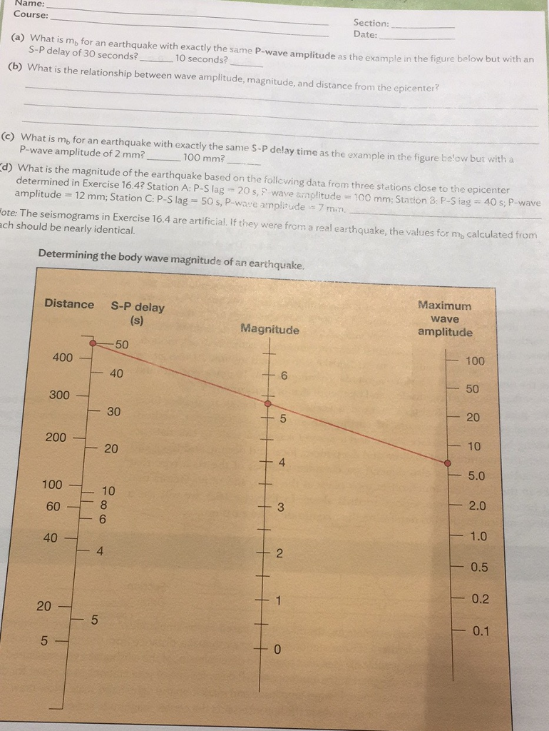 Solved Name: Course: Section: Date: (a) What is m, for an | Chegg.com