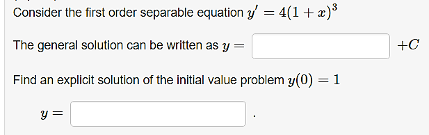 Solved Consider the first order separable equation y' = 4(1 | Chegg.com