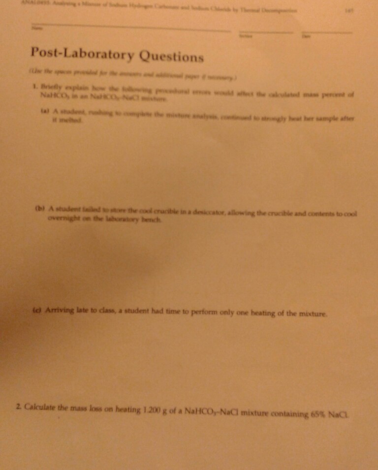 A student tailed to store the cool crucible in a | Chegg.com