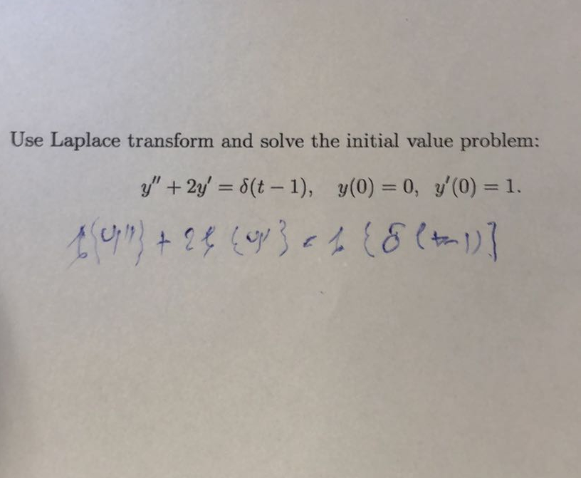 Solved Use Laplace transform and solve the initial value | Chegg.com