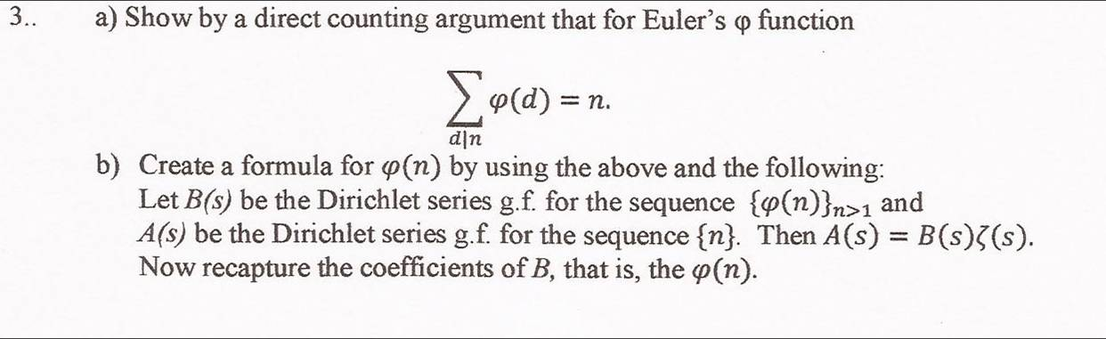 Show by a direct counting argument that for Euler's | Chegg.com