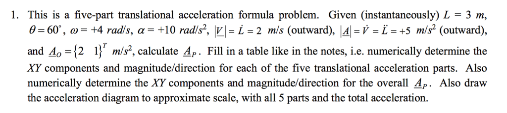 Solved This is a five-part translational acceleration | Chegg.com
