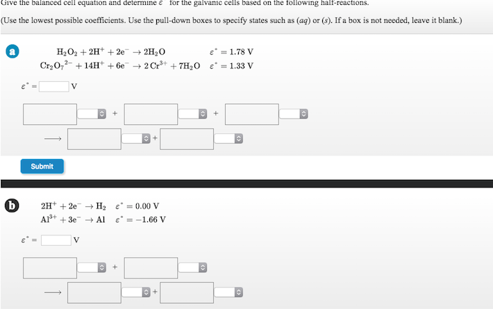 Solved Give the balanced cell equation and determine epsilon | Chegg.com