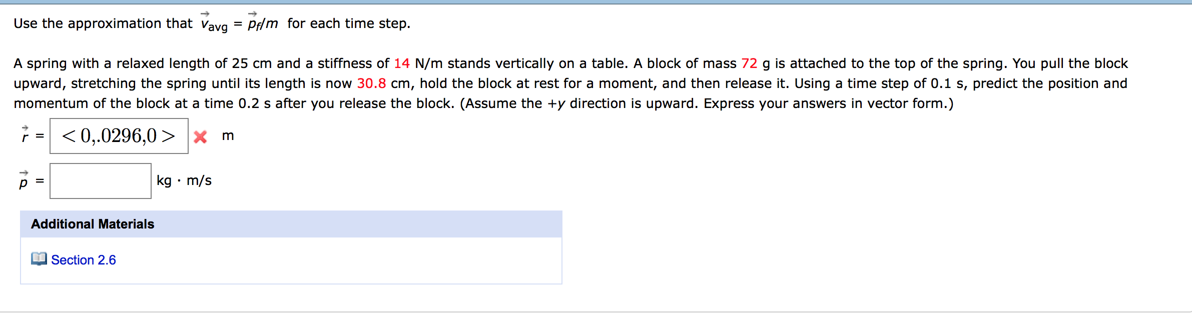 Solved Use the approximation that vavg= pf/m for each time | Chegg.com