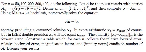 Solved Relative forward and backward error, magnification | Chegg.com