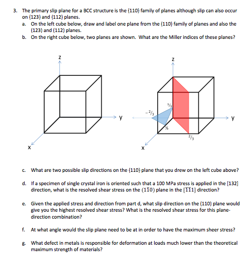 Solved The primary slip plane for a BCC structure is the | Chegg.com