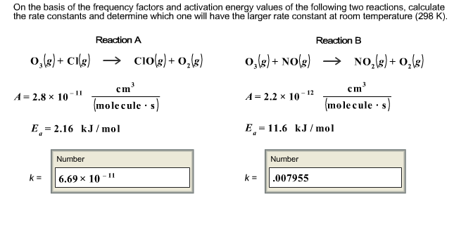 Solved On the basis of the frequency factors and activation | Chegg.com