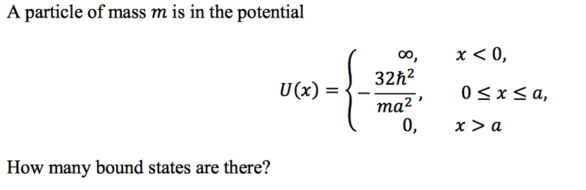 Solved A particle of mass m is in the potential U(x) = | Chegg.com