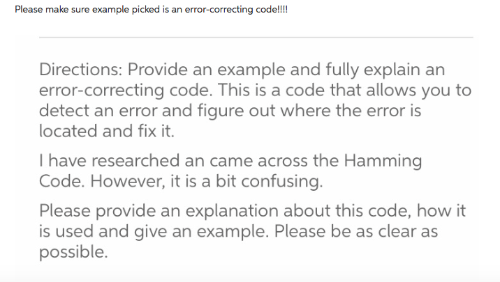 Solved It can be some other error-correcting code besides | Chegg.com