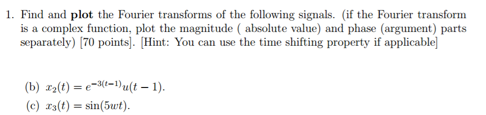 Solved Find and plot the Fourier transforms of the following | Chegg.com