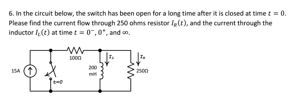 Solved In the circuit below, the switch has been open for a | Chegg.com