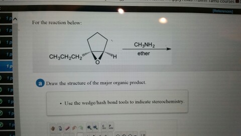 Solved 1p For the reaction below: CH3NH ether CH3 CH2CH Draw | Chegg.com
