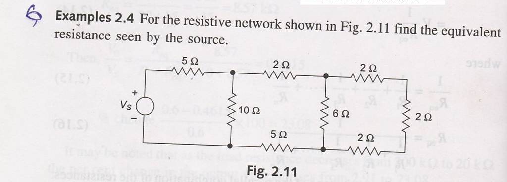 Solved Examples 2.4 For the resistive network shown in Fig. | Chegg.com
