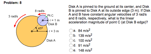 Solved Disk A is pinned to the ground at its center, and | Chegg.com