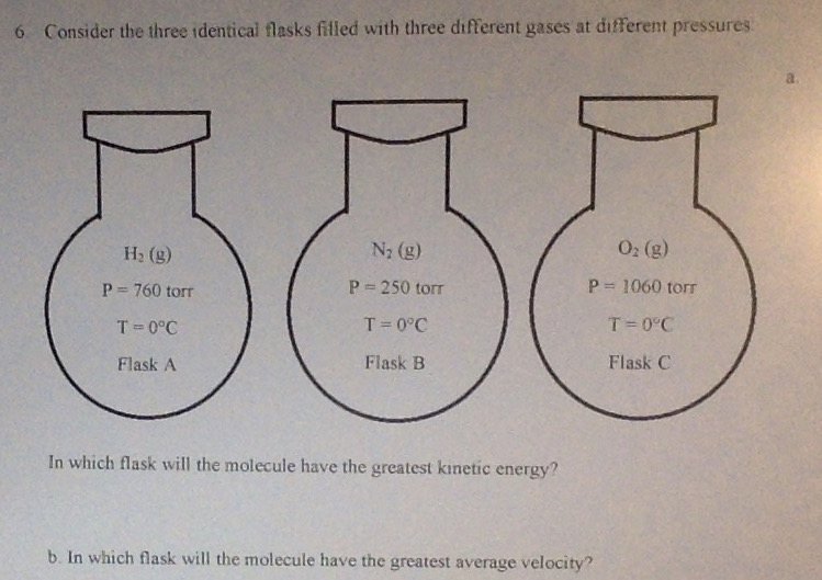 Solved 6 Consider the three identical flasks filled with | Chegg.com