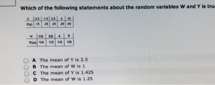 Solved Which of the following statements about the random | Chegg.com