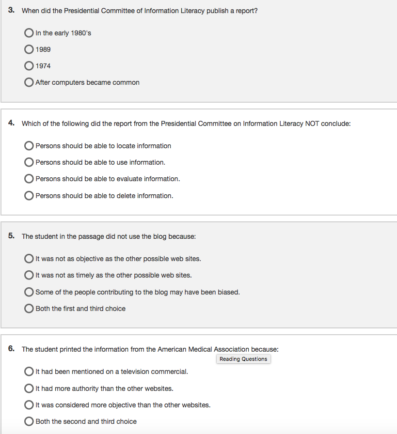 Solved 3. When did the Presidential Committee of Information | Chegg.com
