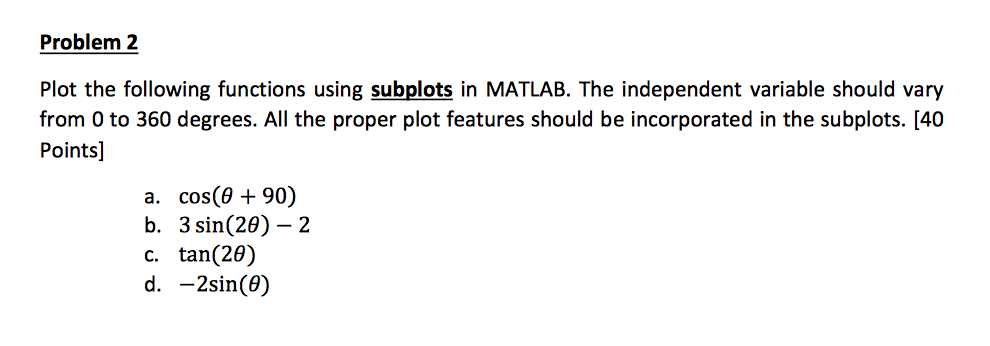 Solved Note 1: Ensure that you follow MATLAB naming rules | Chegg.com