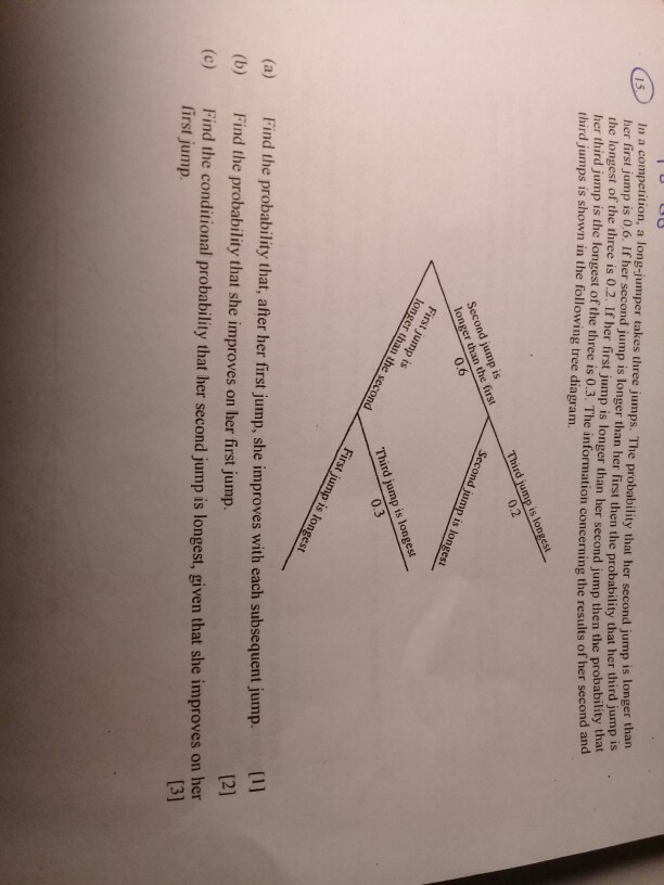 Solved In a competition, a long-jumper takes three jumps. | Chegg.com