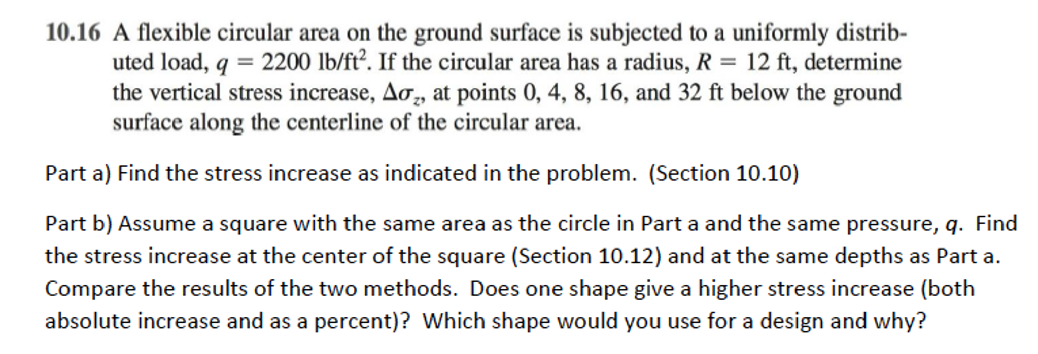 Solved A flexible circular area on the ground surface is | Chegg.com