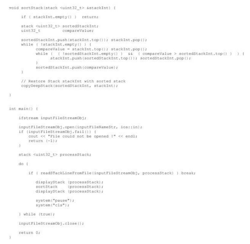 Solved Stack Sort Goal In this lab you will complete an | Chegg.com