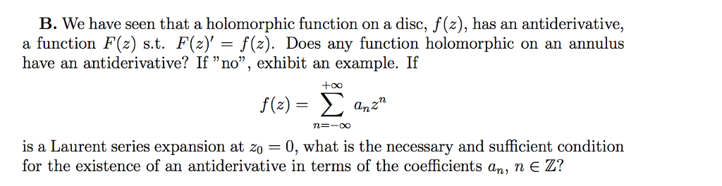 Solved We have seen that a holomorphic function on a disc, f | Chegg.com
