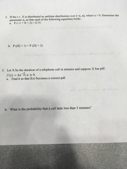 Solved If the r.v. X is distributed as uniform distribution | Chegg.com