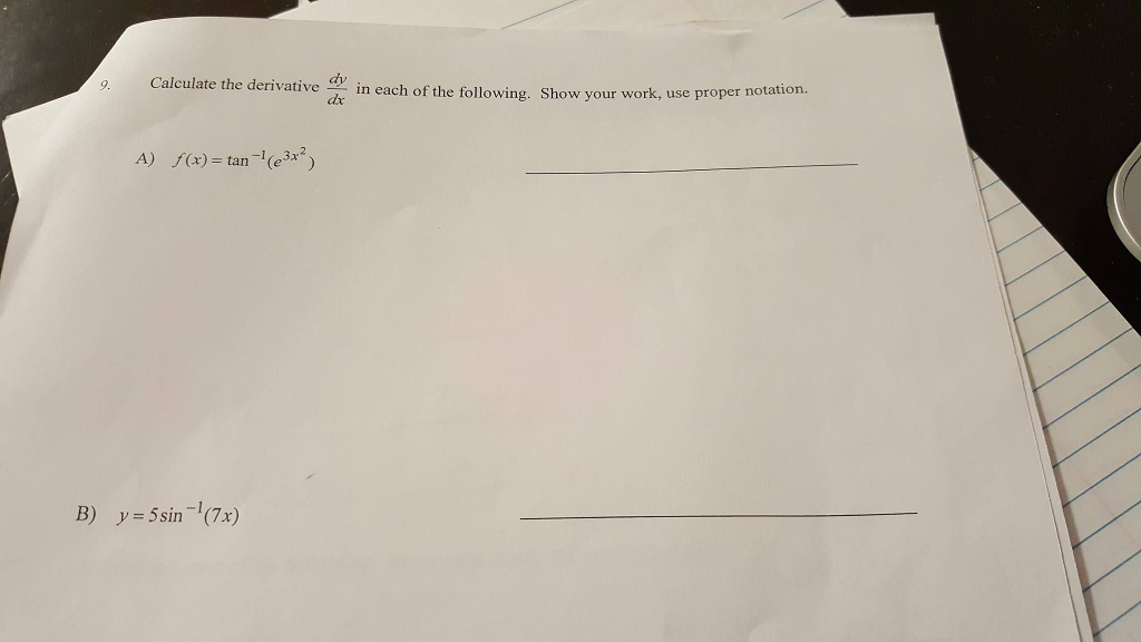 Solved Calculate The Derivative Dy Dx In Each Of The