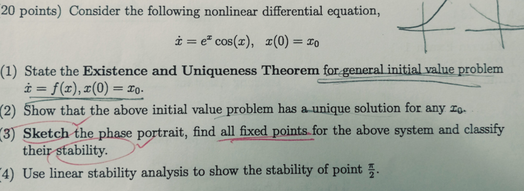 Solved 20 points) Consider the following nonlinear | Chegg.com