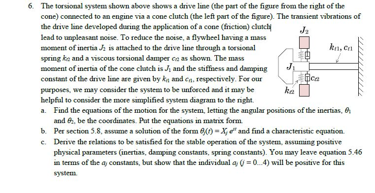6. The torsional system shown above shows a drive | Chegg.com