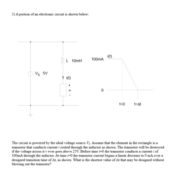 Solved A portion of an electric is shown below: The circuit | Chegg.com